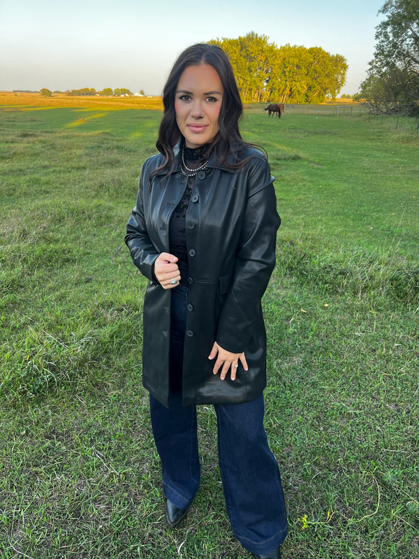 BLANK NYC Leather Trench Coat | Branded Envy