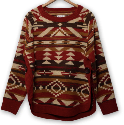 Aztec Round Bottom Sweater | Branded Envy